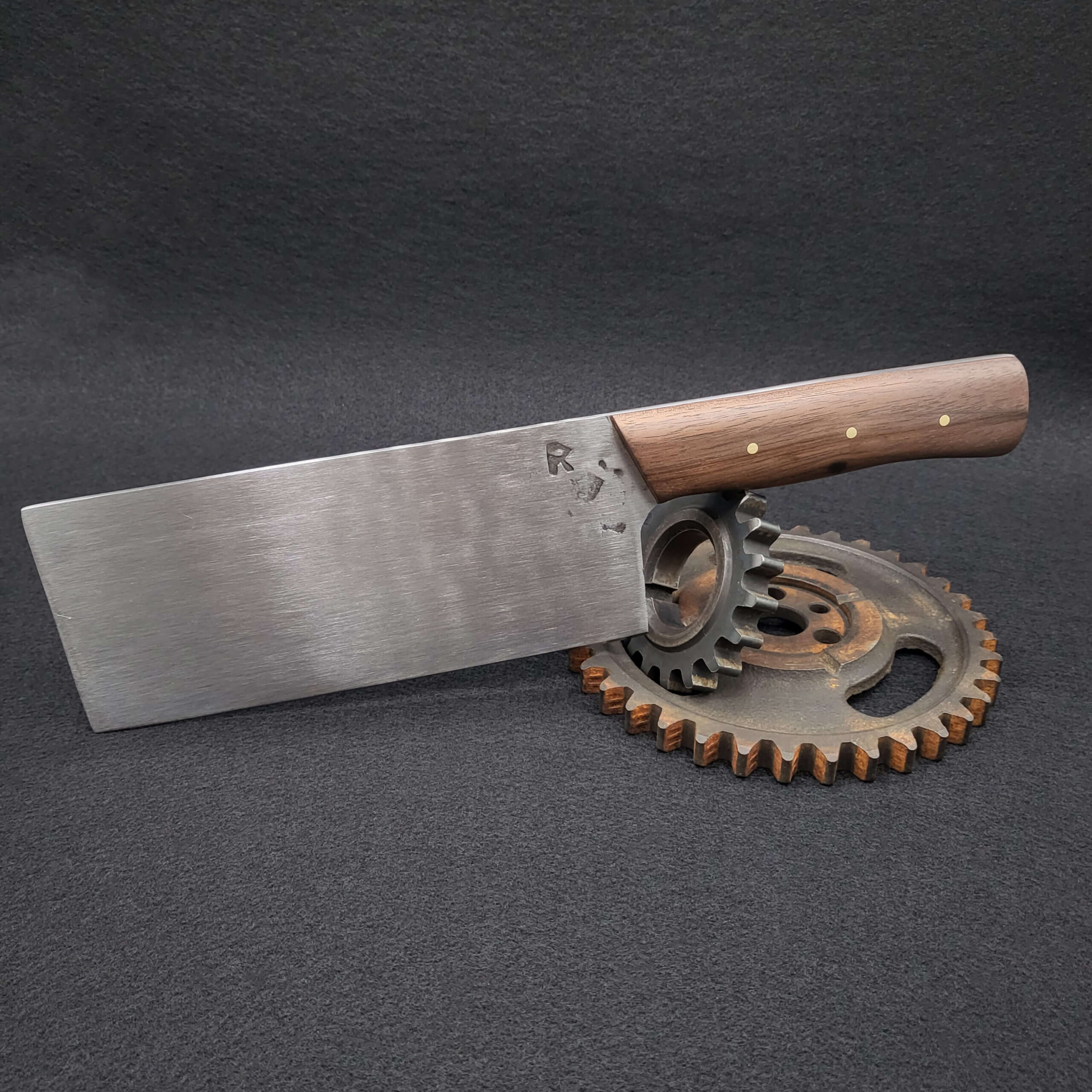 Handcrafted Cleaver Knife with Black Walnut Handle - Rusty Dragon Forge