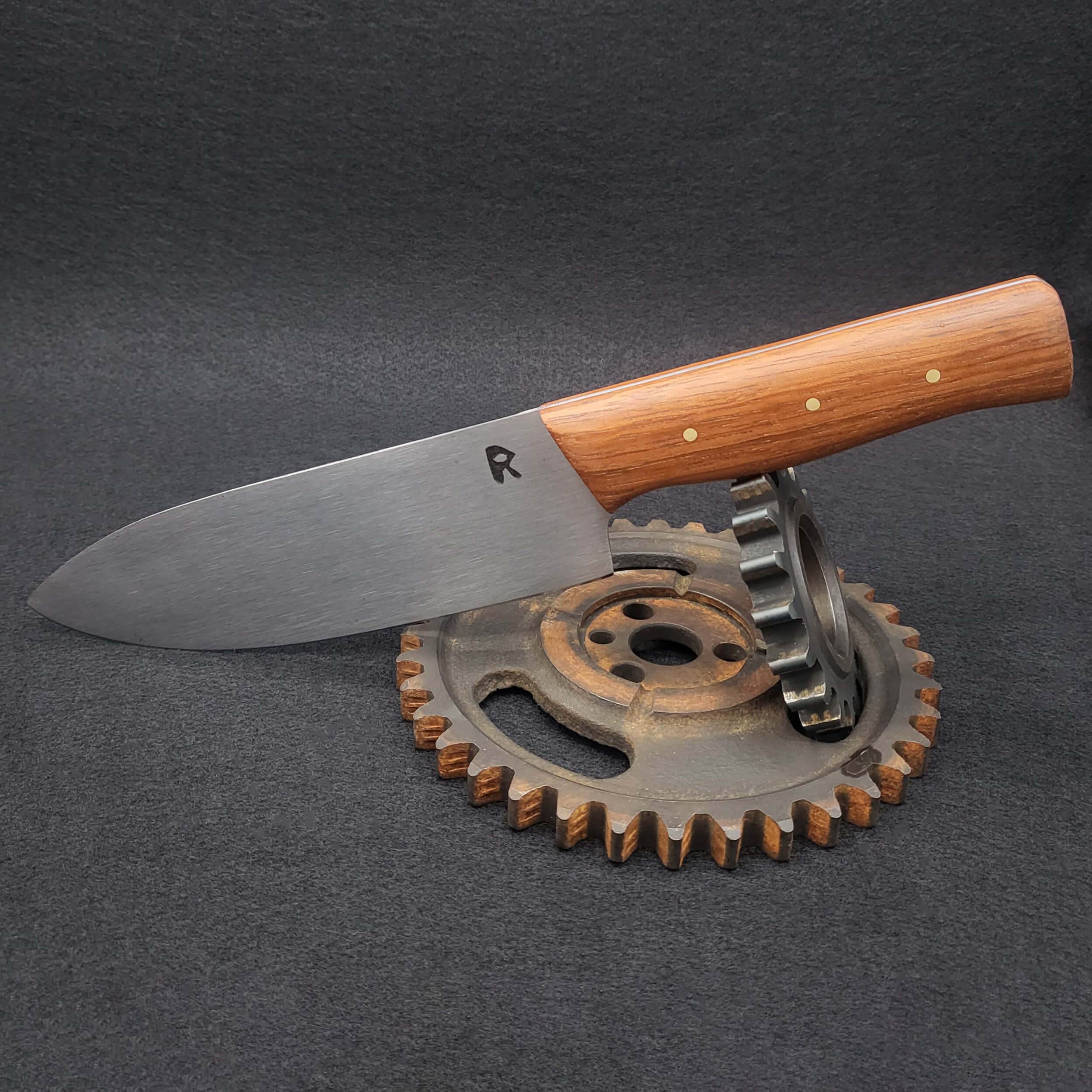 Chef's Knife with Brazilian Cherry - Rusty Dragon Forge