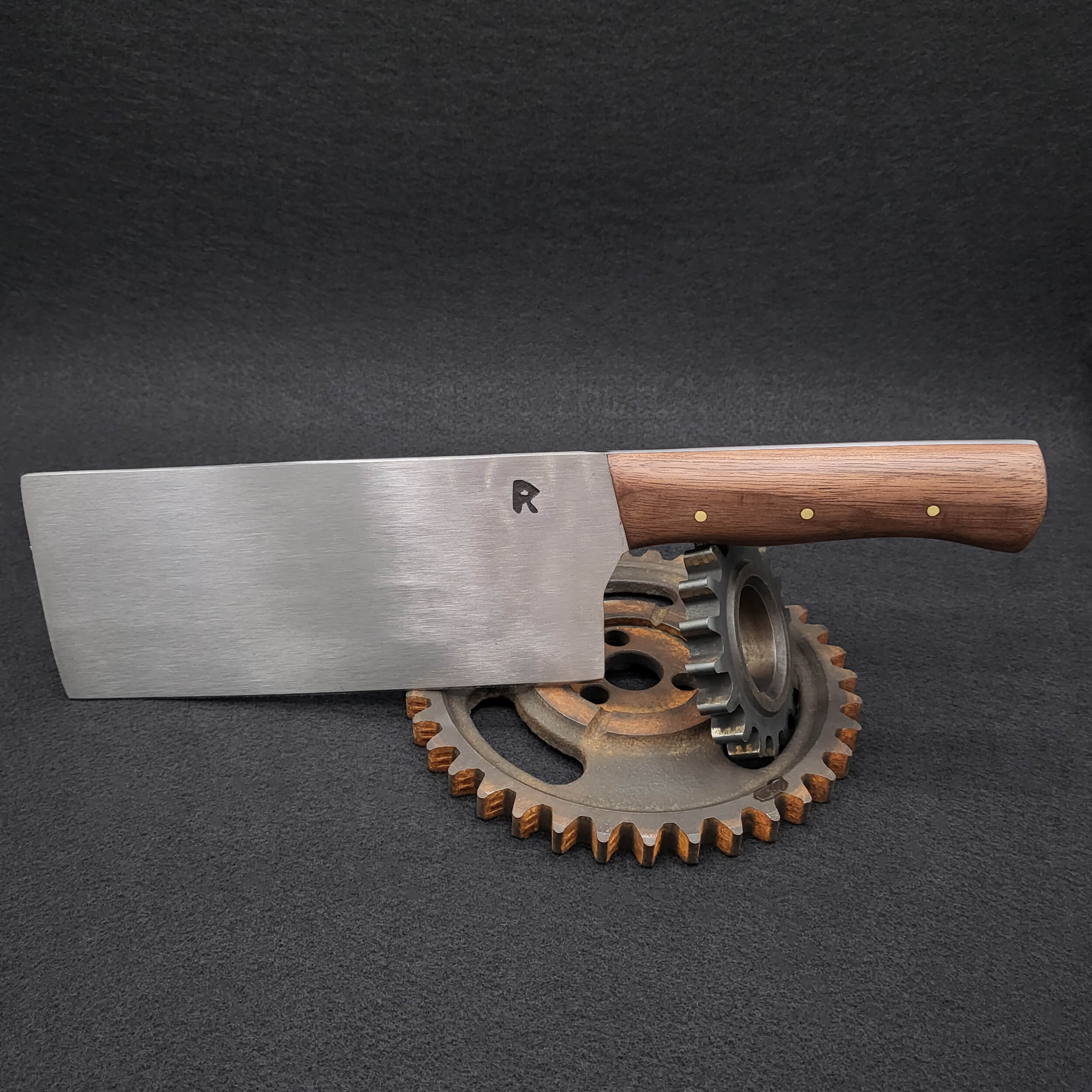 Handcrafted Cleaver Knife with Black Walnut Handle | Rusty Dragon Forge