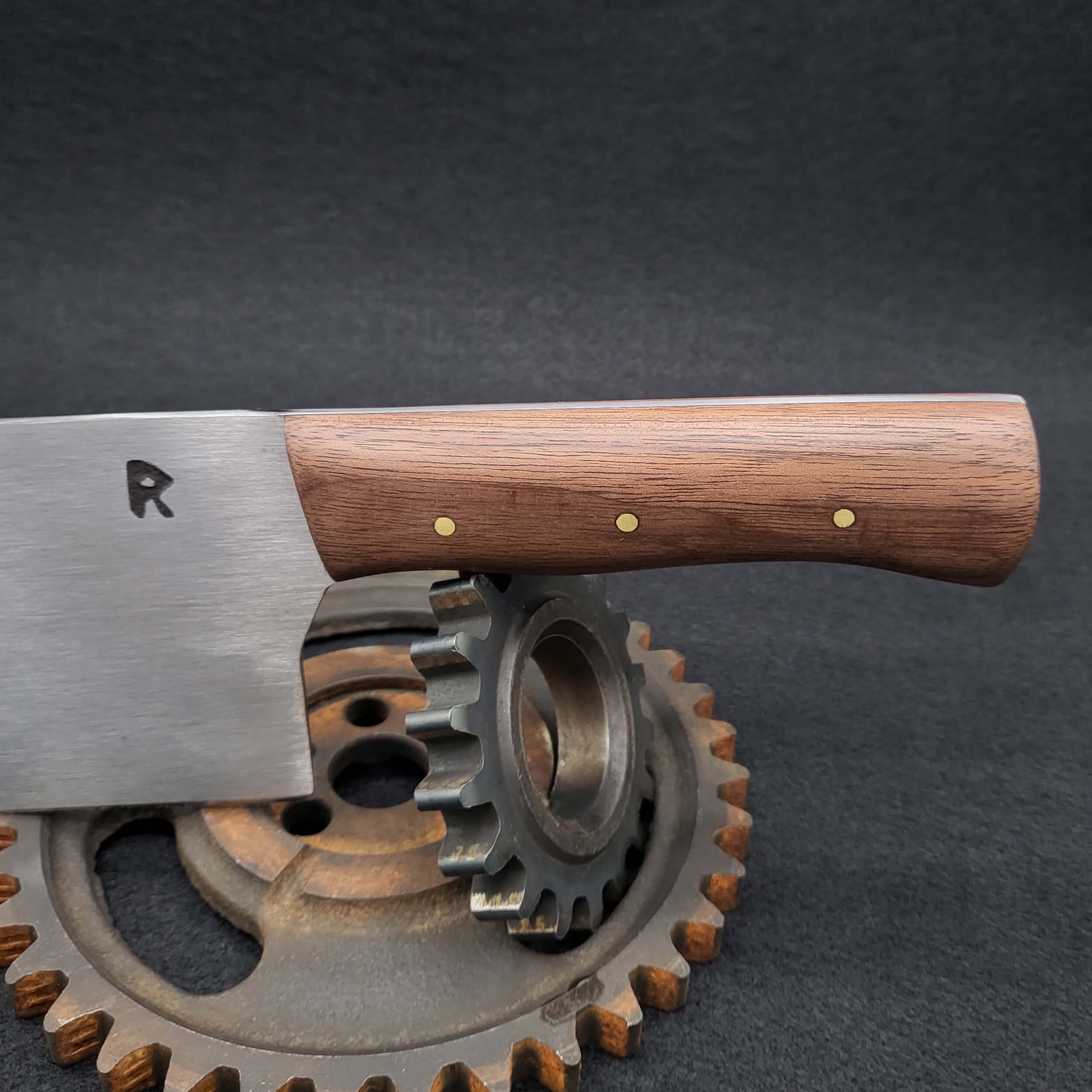 Handcrafted Cleaver Knife with Black Walnut Handle | Rusty Dragon Forge