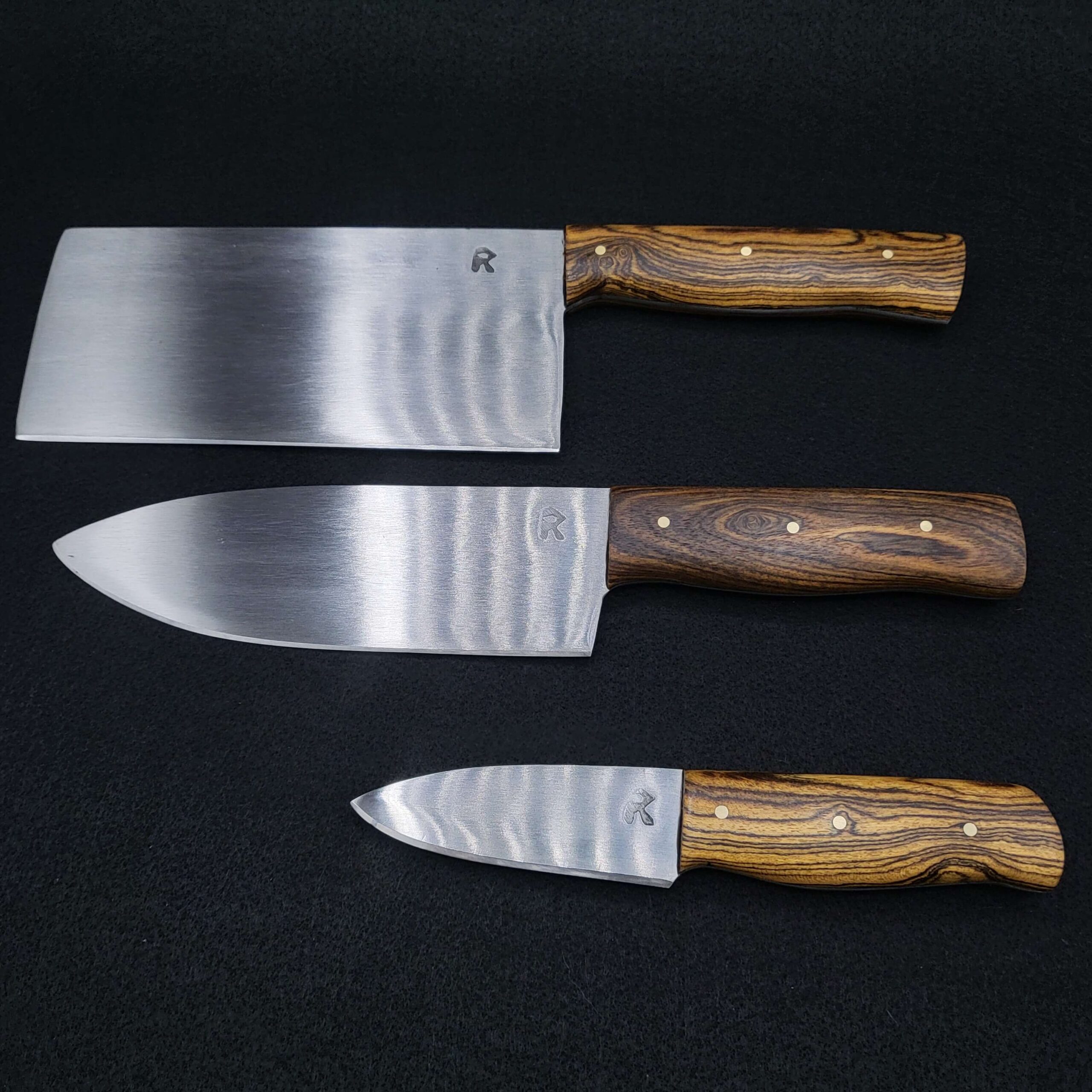 Kitchen Knife Set - Bocote Handles - Rusty Dragon Forge