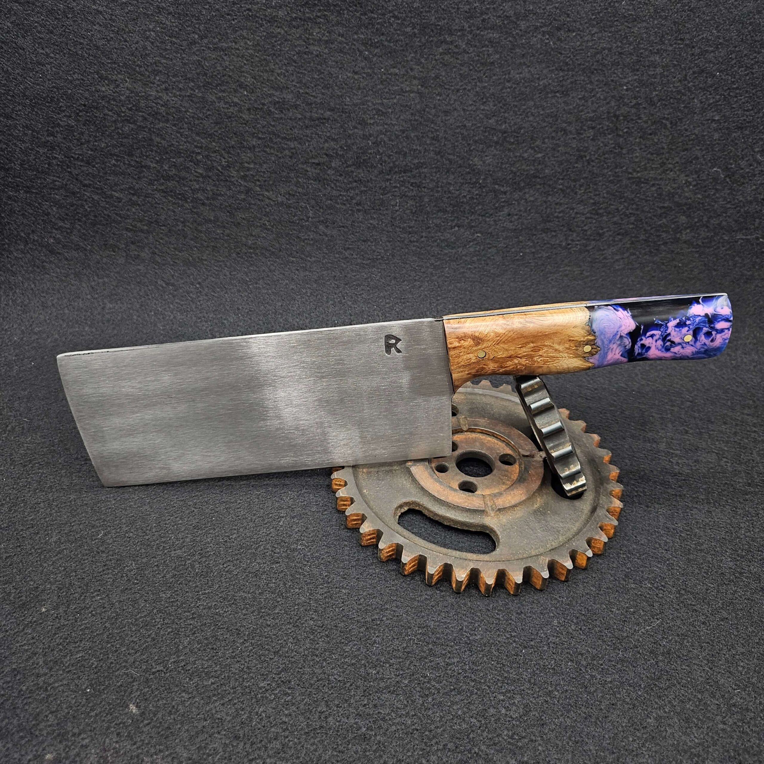 Kitchen Cleaver With Composite Handle - Rusty Dragon Forge
