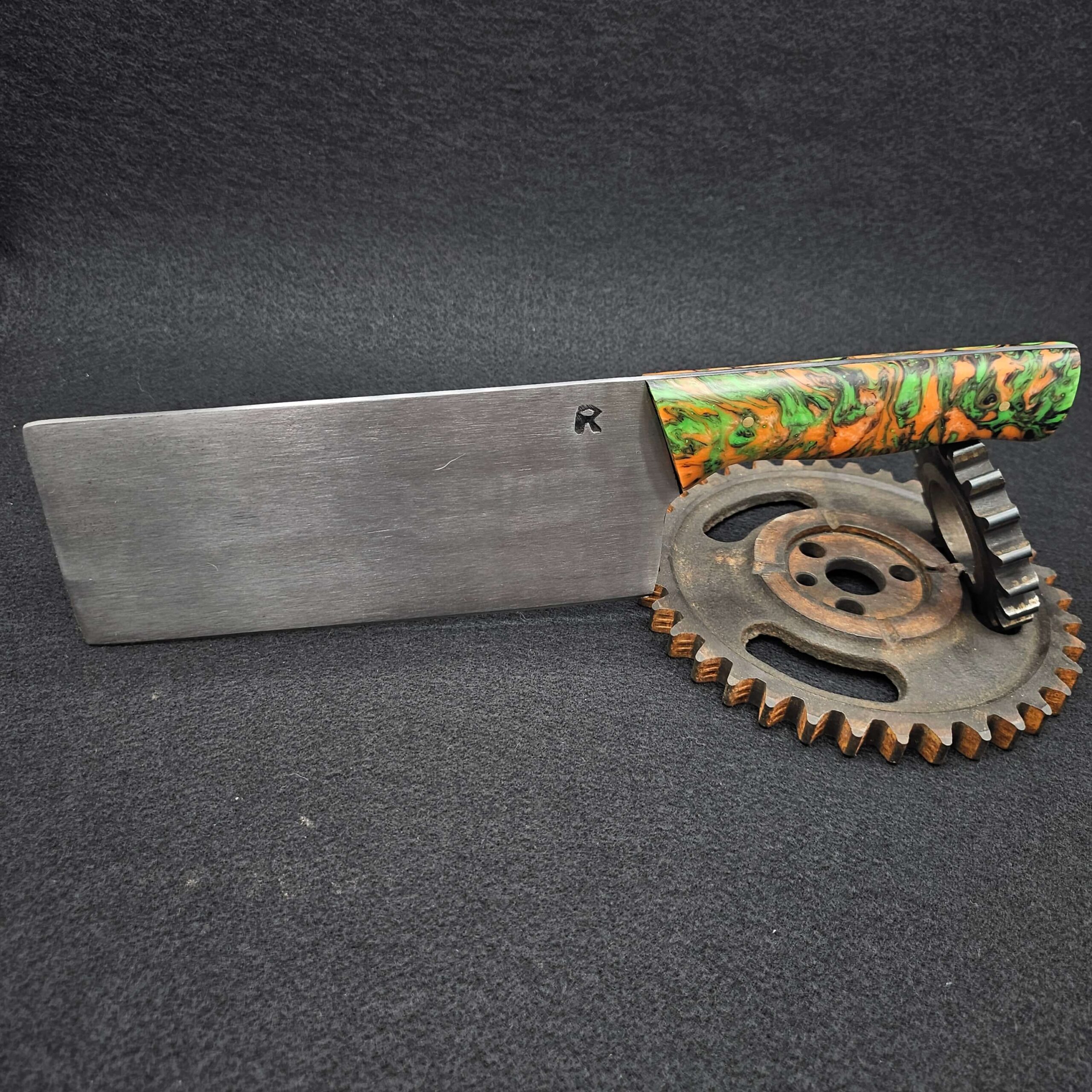 Kitchen Cleaver With Resin Handle - Rusty Dragon Forge