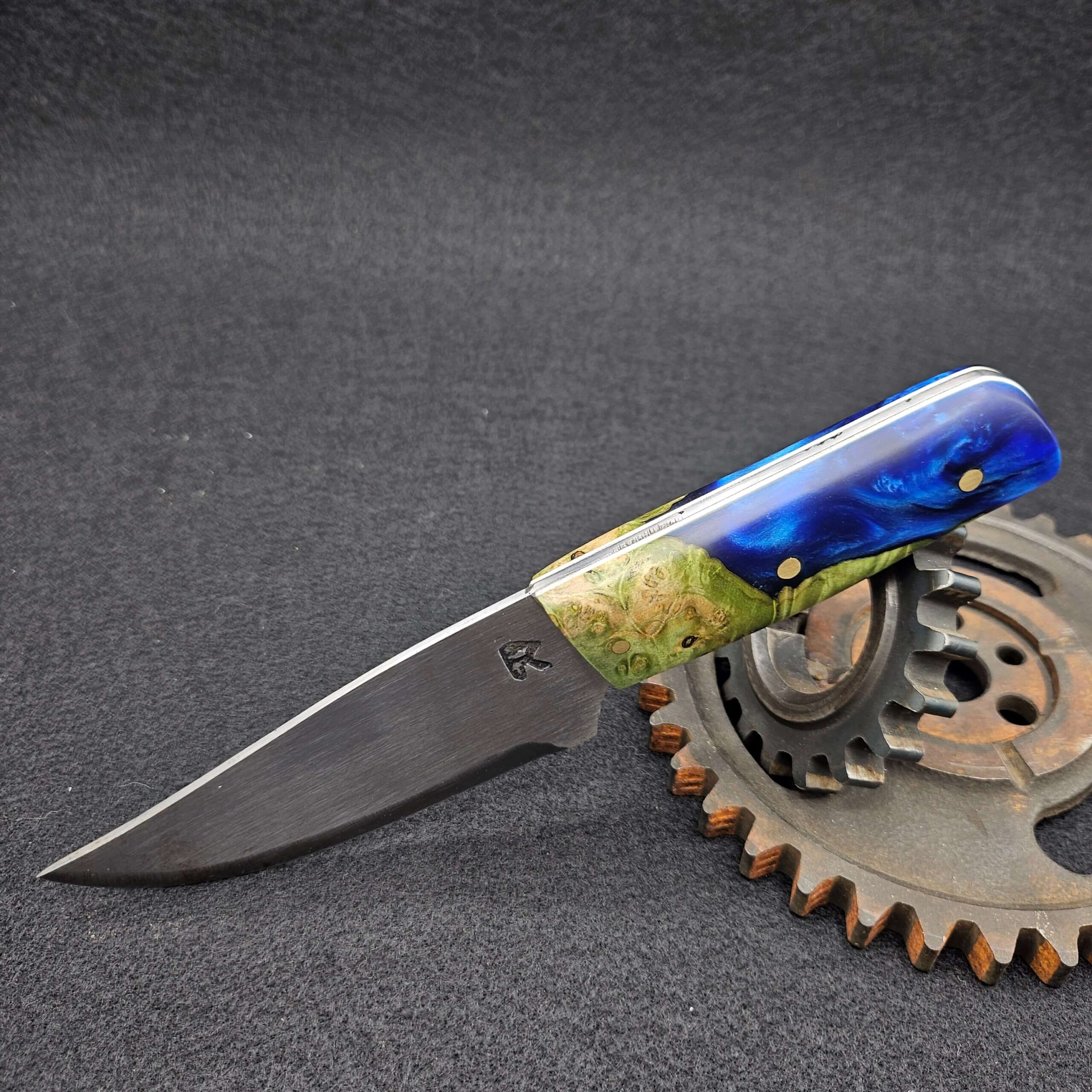 Hunting Knife with Resin Handle - Rusty Dragon Forge