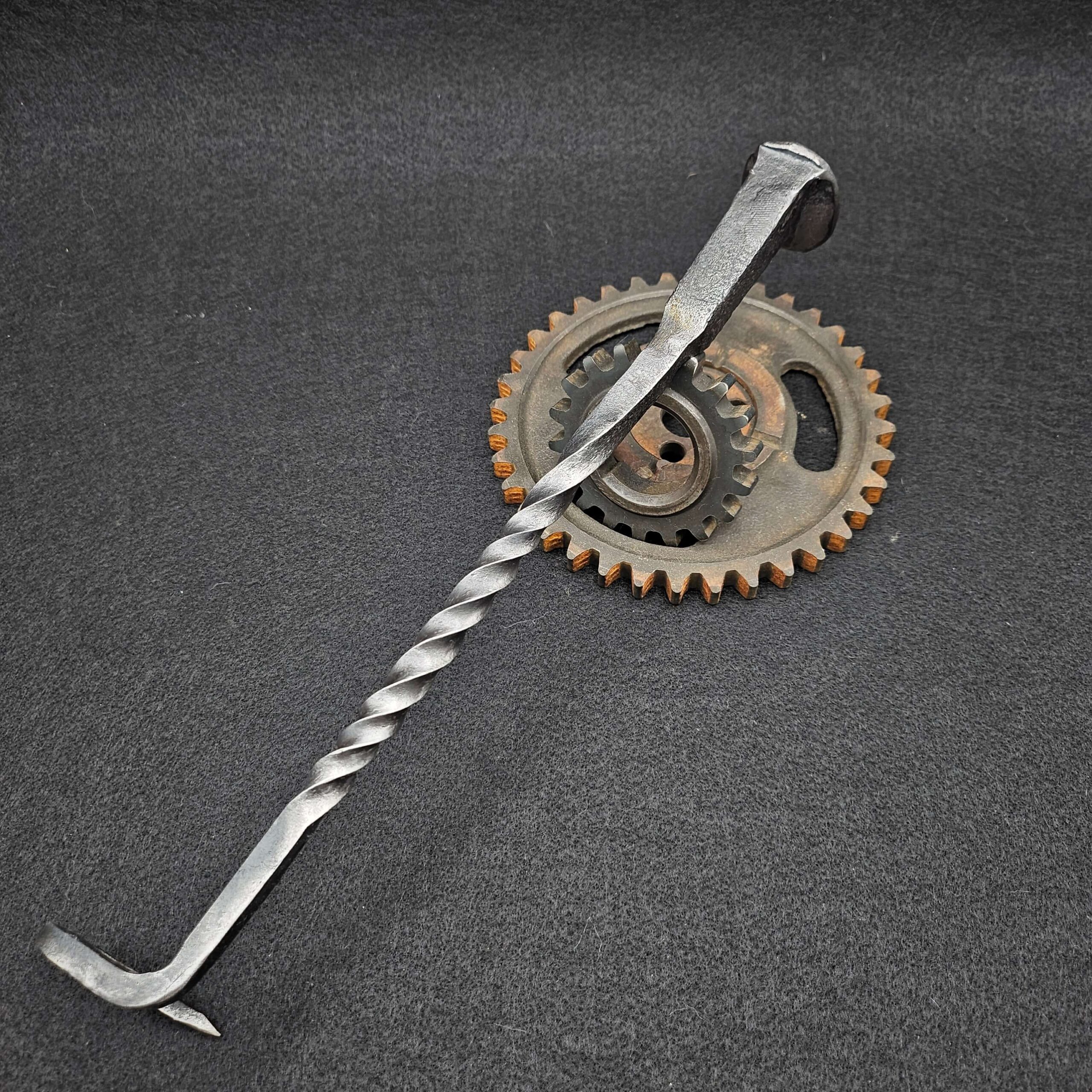 Railroad Spike Steak Turner – Rustic BBQ Tool - Rusty Dragon Forge