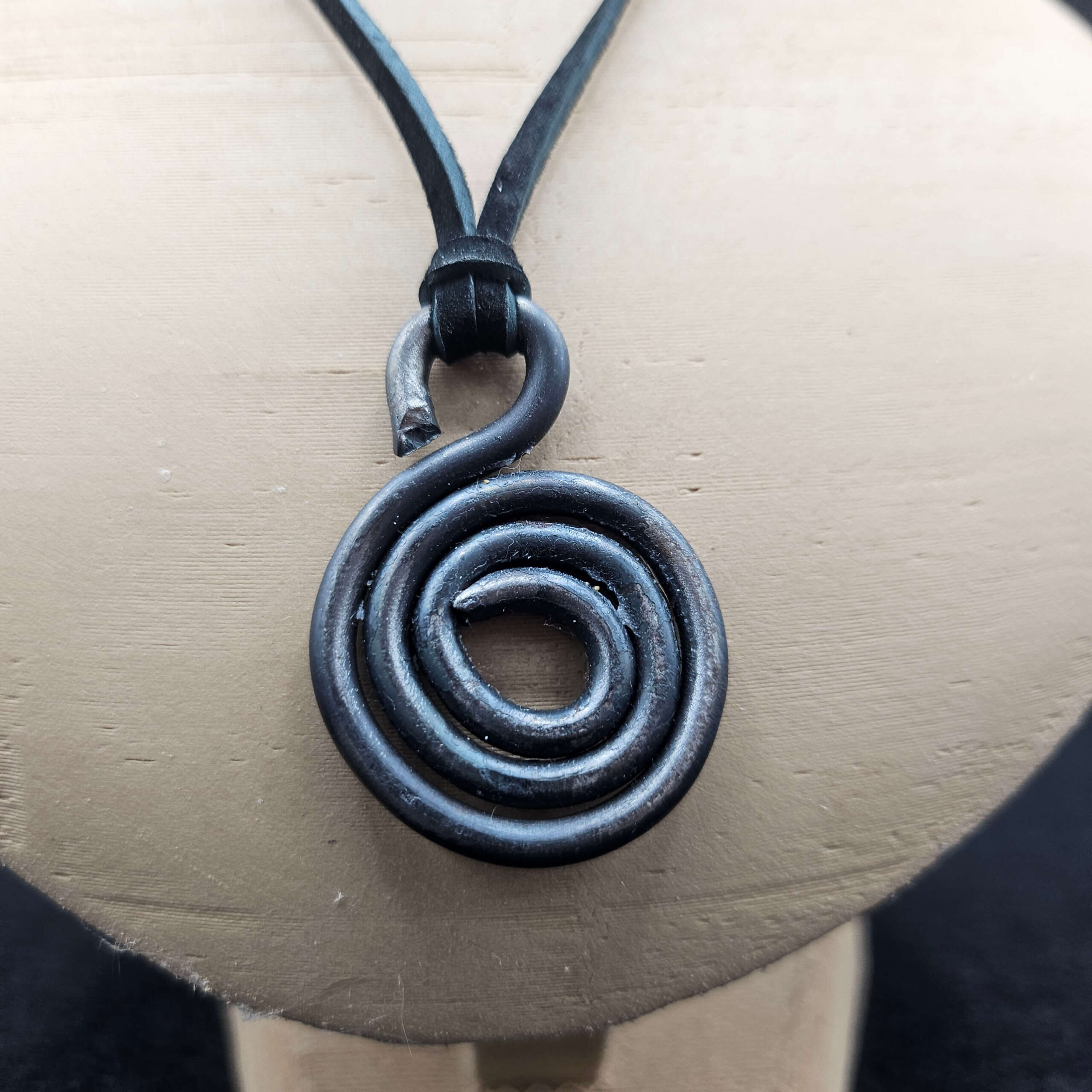Hand-Forged Spiral Necklace - Rusty Dragon Forge